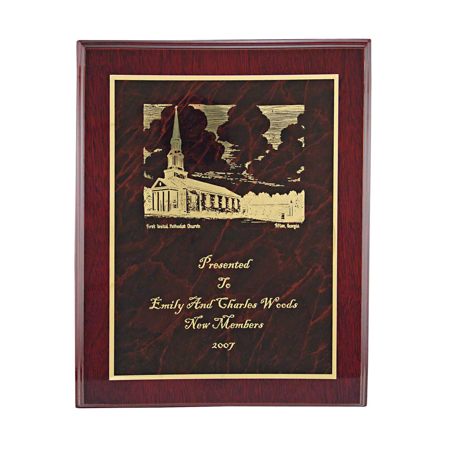 PlaquesHGM68P, High Gloss Mahogany Plaque,